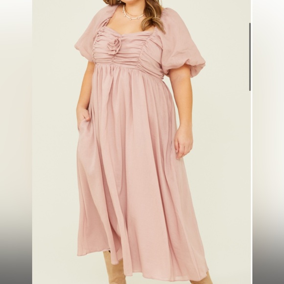 ARULA | Dresses | Iso Arula Rosette Midi Dress Size A Or B | Poshmark